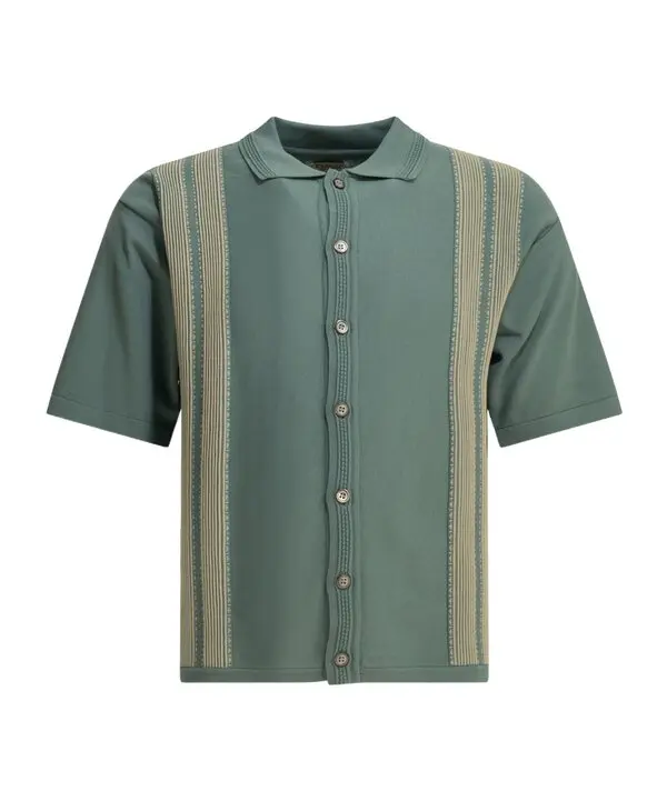 Kapital Vertical-stripe Short-sleeve Shirt