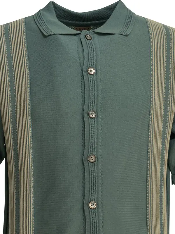 Kapital Vertical-stripe Short-sleeve Shirt