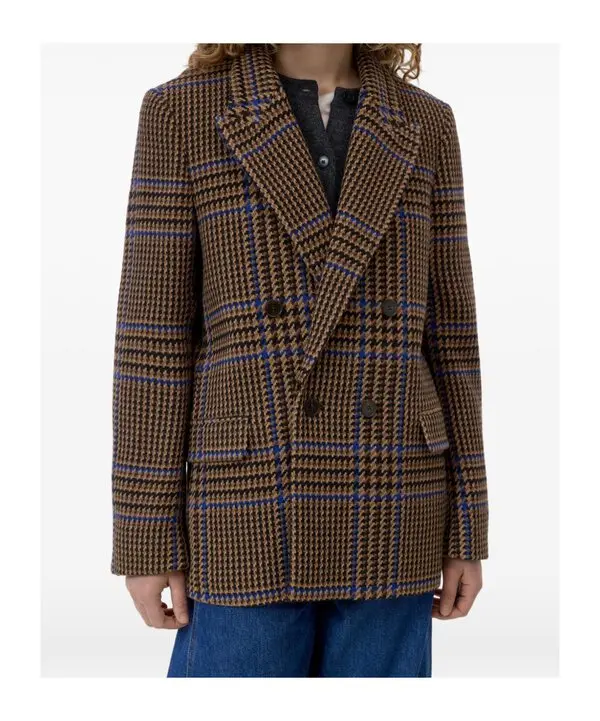Closed Check-pattern Double-breasted Blazer