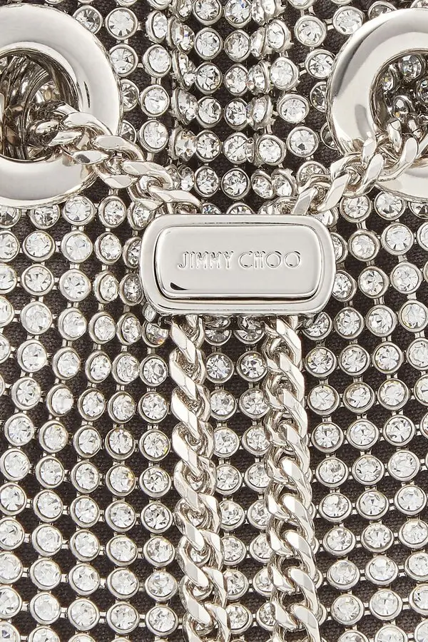 JIMMY CHOO Crystal Embellished Drawstring Crossbody Bag