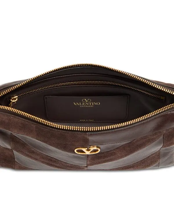 Valentino Garavani Small Quilted Suede & Leather Shoulder Bag