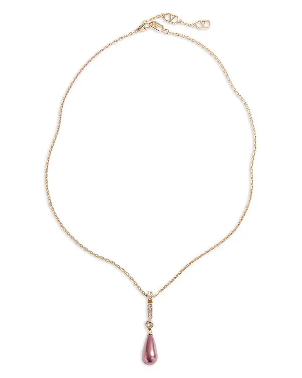 Valentino Garavani Logo Lariat Necklace - Gold