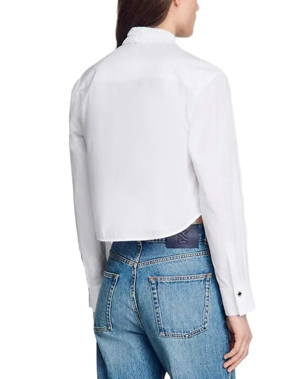 Sandro Pleated Origami Collar Shirt