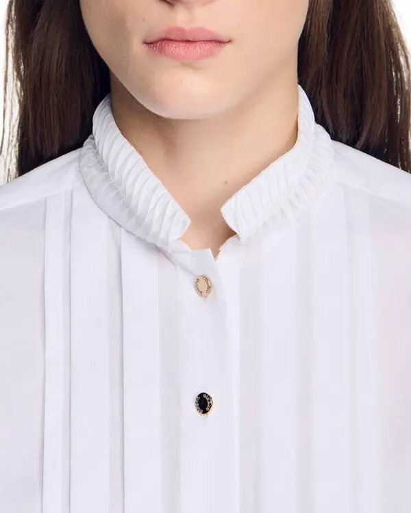 Sandro Pleated Origami Collar Shirt