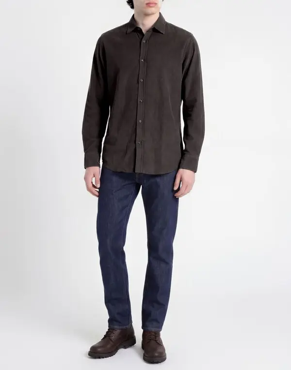 R3D WÖÔD Shirt Taupe Size Cotton