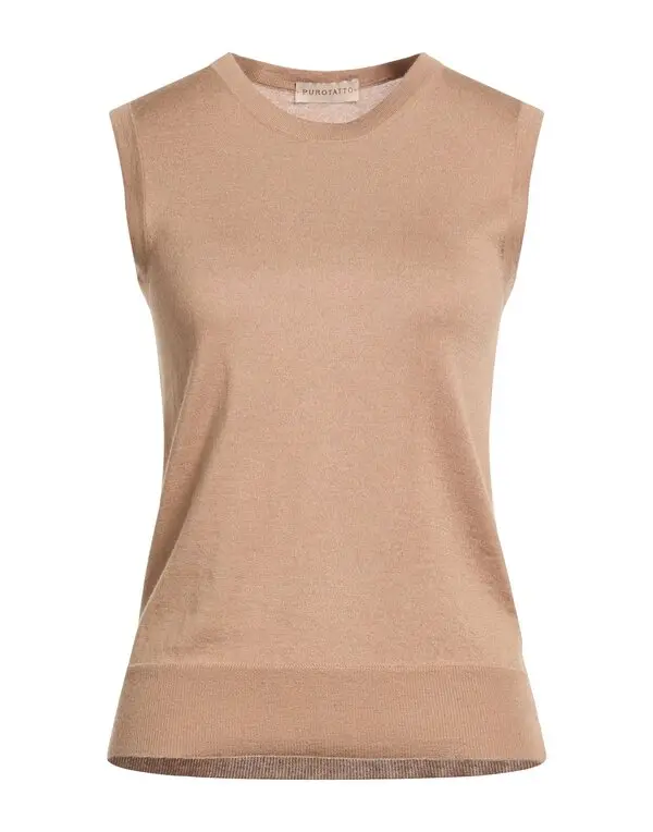 PUROTATTO Sleeveless Silk & Cashmere Knit Top