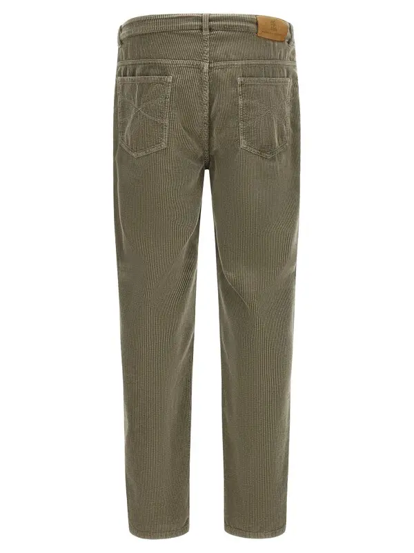 Brunello Cucinelli Corduroy Straight-leg Trousers - Green