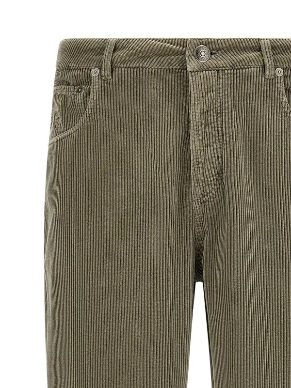 Brunello Cucinelli Corduroy Straight-leg Trousers - Green