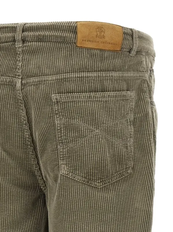 Brunello Cucinelli Corduroy Straight-leg Trousers - Green