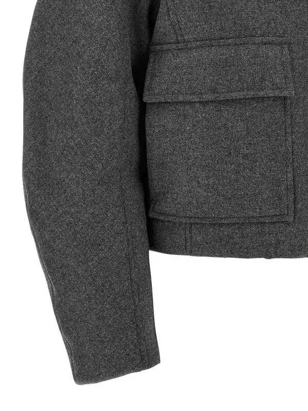 Brunello Cucinelli Shearling Collar Cropped Jacket