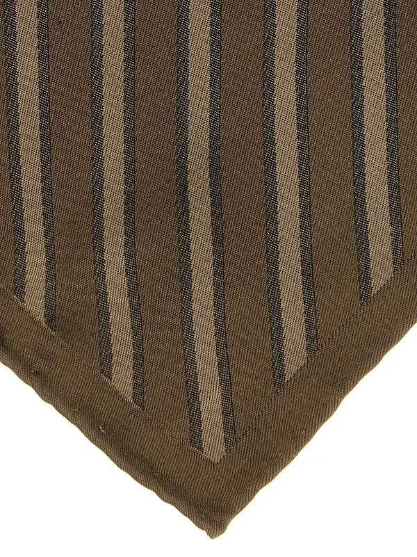 Brunello Cucinelli Regimental Pocket Clutch In Silk - Brown