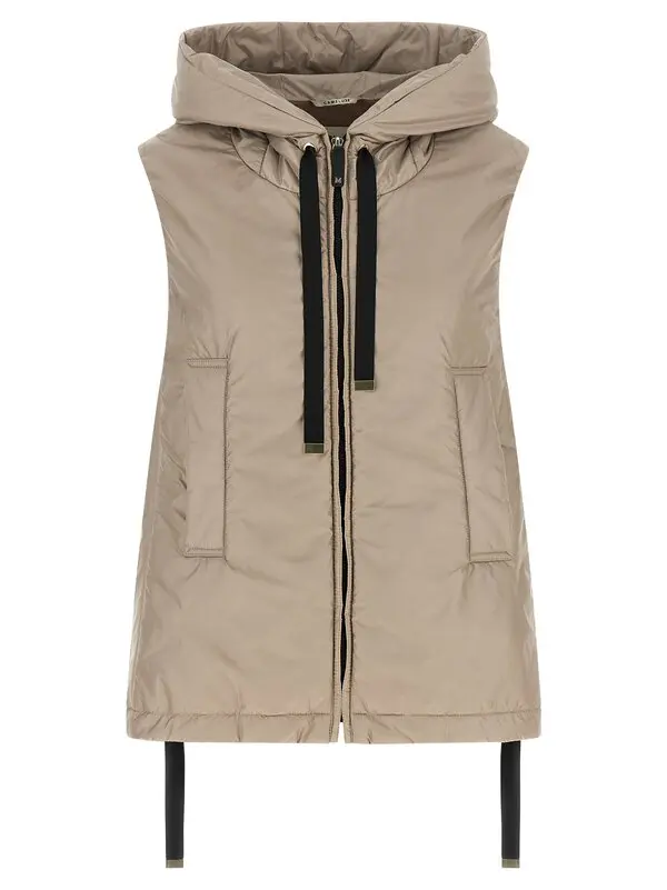 Max Mara Greengo' Sleeveless Hooded Vest - Cream