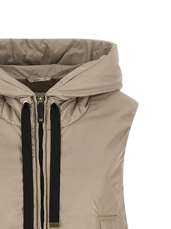 Max Mara Greengo' Sleeveless Hooded Vest - Cream