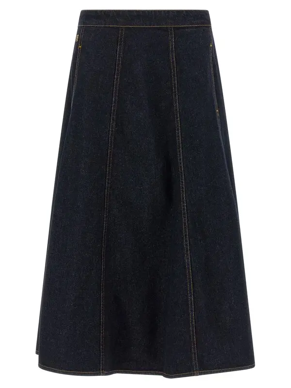 Alberta Ferretti Denim Maxi Skirt - Blue