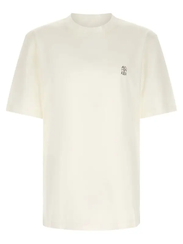 Brunello Cucinelli Logo Embroidery T-shirt