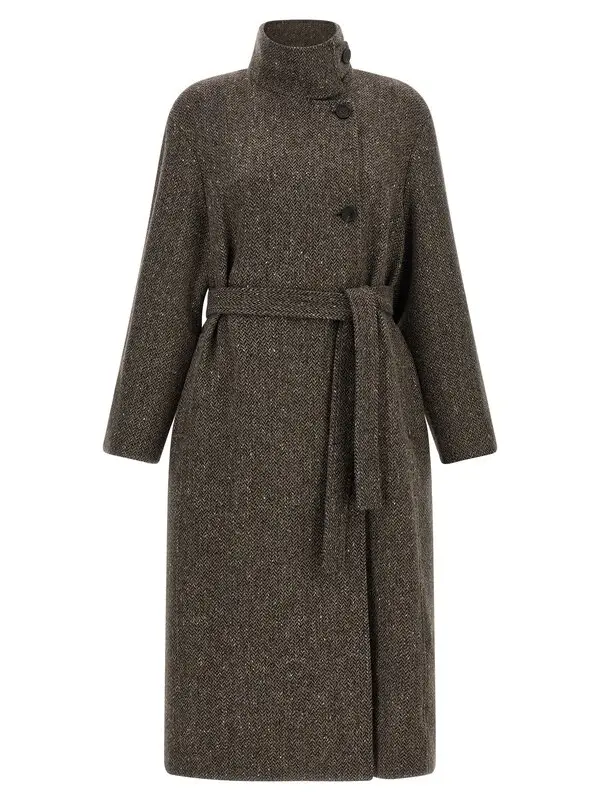 Brunello Cucinelli Long Sleeve Coat - Brown