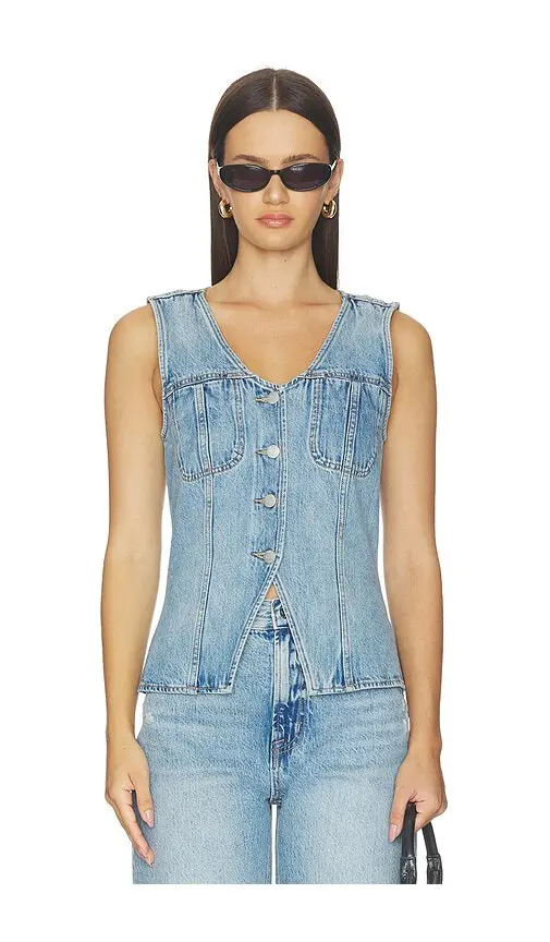 PISTOLA Gia Fitted Vest In Denim