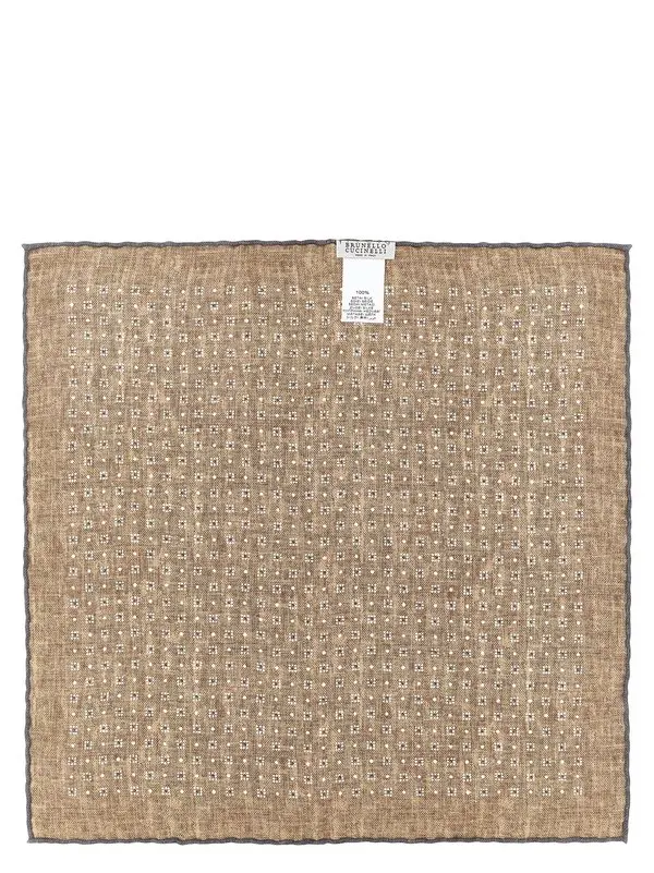 Brunello Cucinelli Silk Clutch Bag With Micro Geometric Pattern - Gray