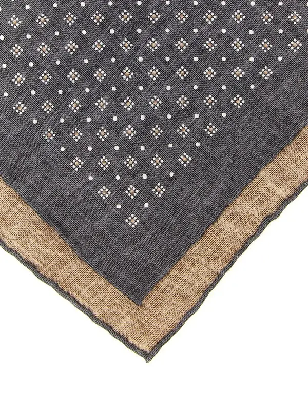 Brunello Cucinelli Silk Clutch Bag With Micro Geometric Pattern - Gray
