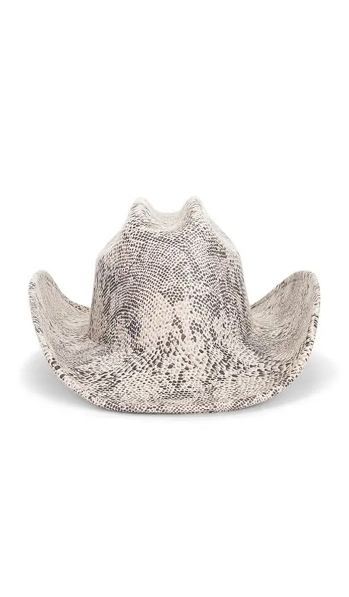8 Other Reasons Midnight Rider Snakeskin Printed Cowboy Hat - Ivory