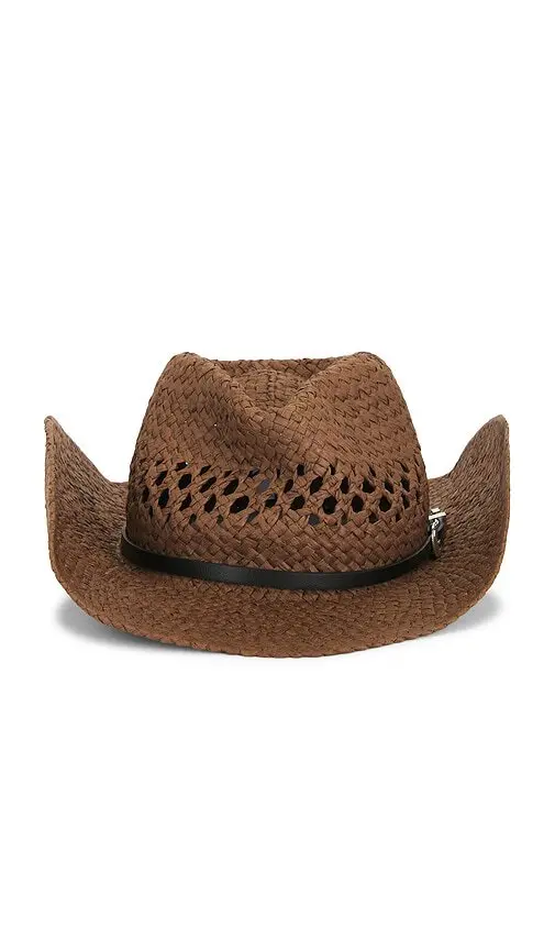 8 Other Reasons Woven Cowboy Hat With Buckle Band Detail - Brown