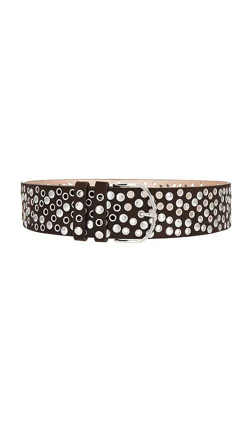 8 Other Reasons Studded Suede Belt - Dark Brown