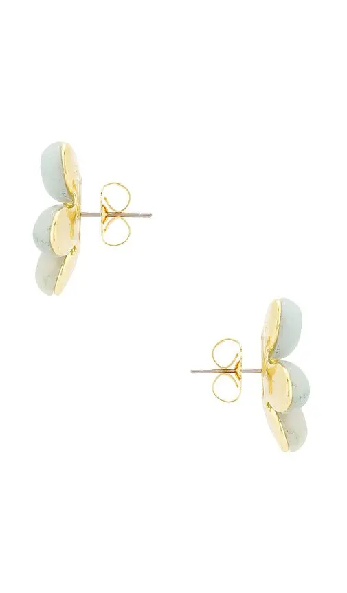 Brinker & Eliza Flower Earrings With Gold Plated Detail