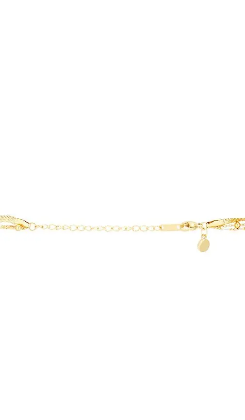 PETIT MOMENTS Layered Stone Lariat Necklace In Metallic