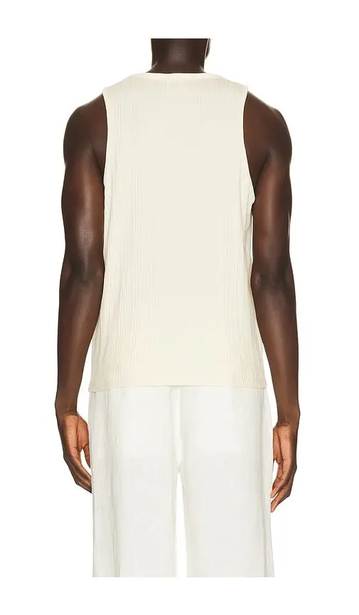 PERCIVAL Leon Ribbed Vest In Cream