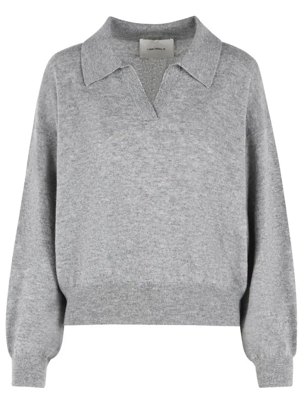 LISA YANG Grey Cashmere Polo Sweater - Gray
