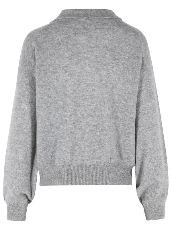 LISA YANG Grey Cashmere Polo Sweater - Gray