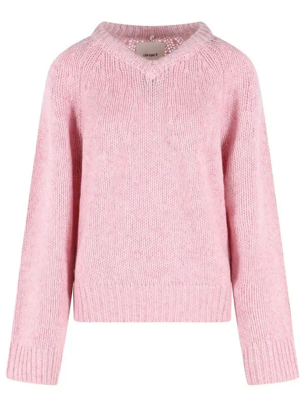 LISA YANG Cashmere V-neck Sweater - Pink