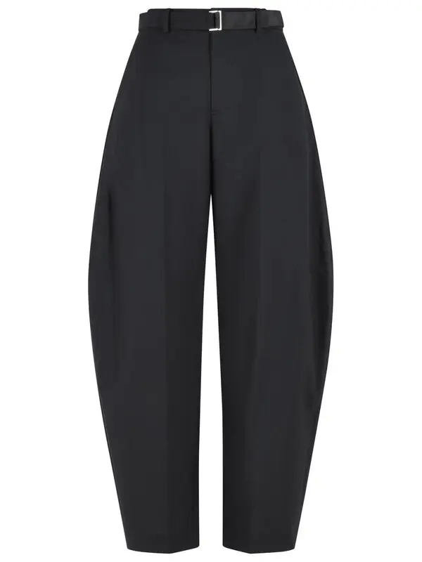 Sacai Wool Blend Wide Leg Pants - Black