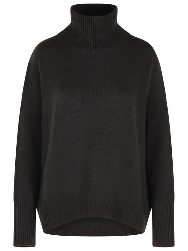 LISA YANG Heidi Dark Cashmere Turtleneck Sweater - Brown