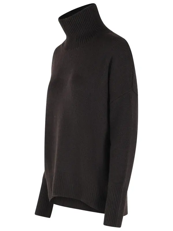 LISA YANG Heidi Dark Cashmere Turtleneck Sweater - Brown
