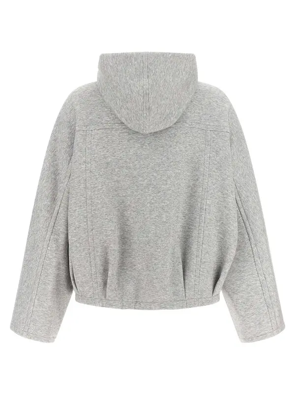 Brunello Cucinelli Shiny Zipper Pull' Cropped Hoodie