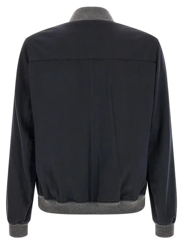Brunello Cucinelli Light Flannel Bomber Jacket