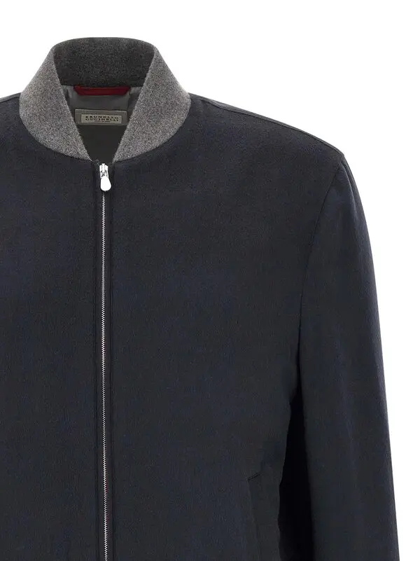 Brunello Cucinelli Light Flannel Bomber Jacket