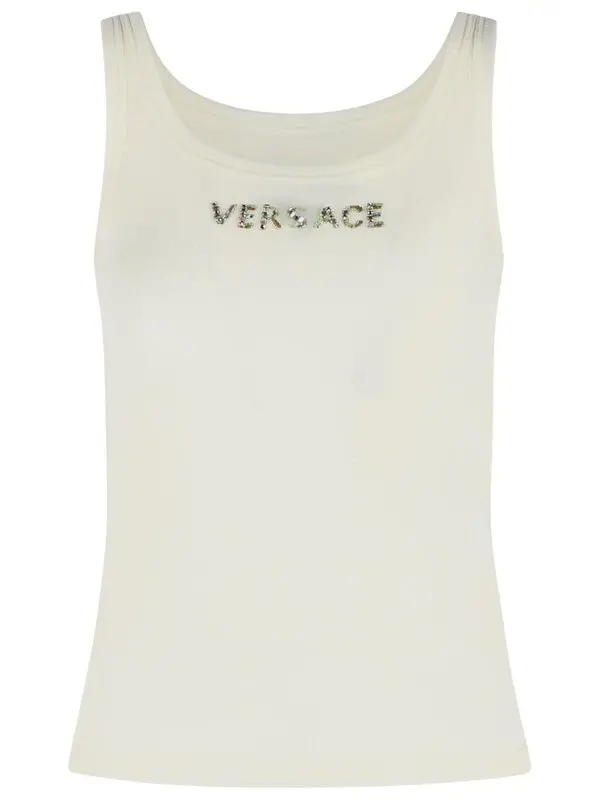 Versace Virgin Wool Tank Top - Cream