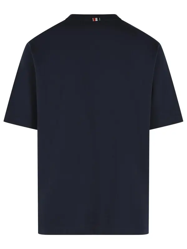Thom Browne Colorblock 4 Bar' And Navy Cotton T-shirt