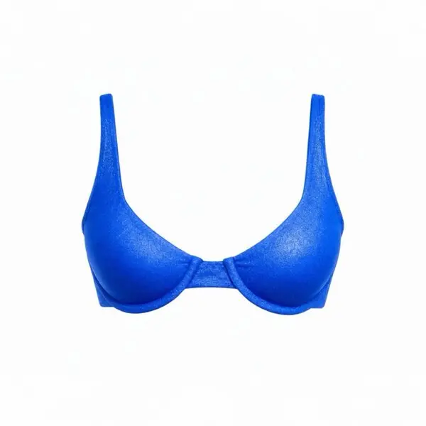 GIGIZARA Abalone Shimmer Tie-back Top - Blue