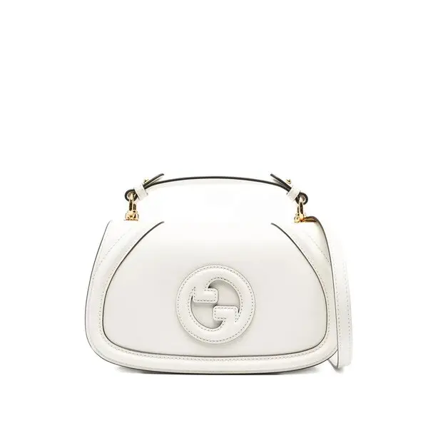 Gucci Calf Leather Round Interlocking G Top Handle Bag - Cream