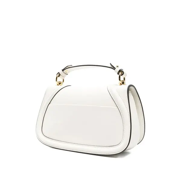 Gucci Calf Leather Round Interlocking G Top Handle Bag - Cream