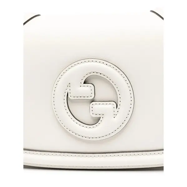 Gucci Calf Leather Round Interlocking G Top Handle Bag - Cream