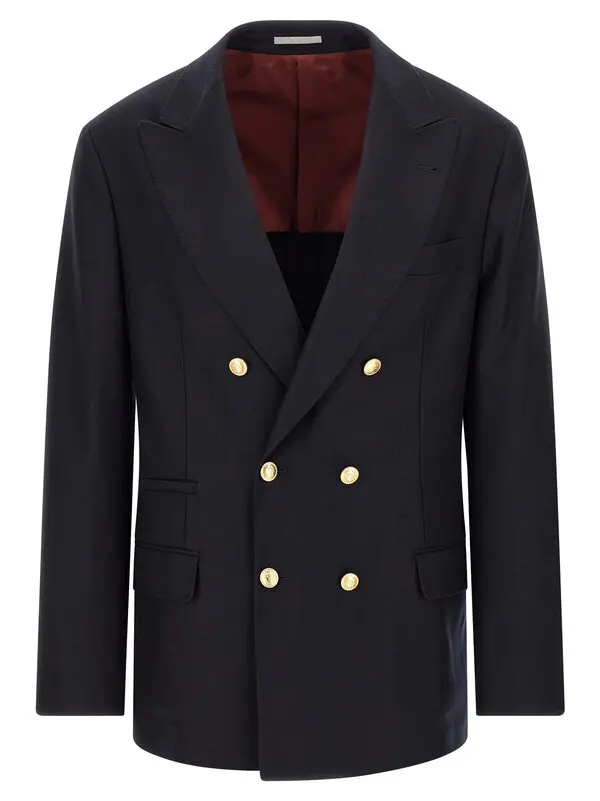 Brunello Cucinelli Double-breasted Blazer - Blue