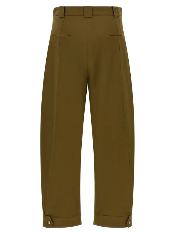 Max Mara Mxmadorni Cropped Wide Leg Pants - Green