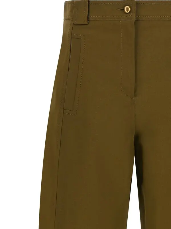 Max Mara Mxmadorni Cropped Wide Leg Pants - Green