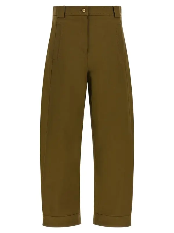 Max Mara Mxmadorni Cropped Wide Leg Pants - Green