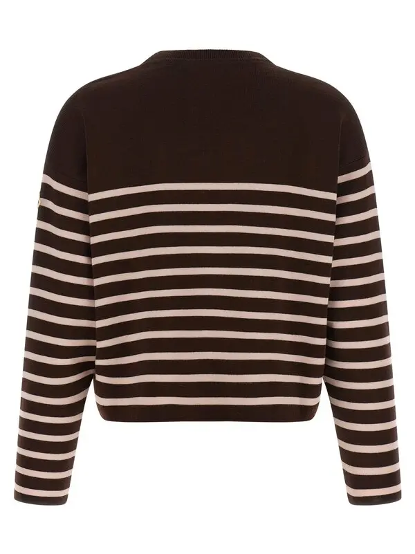 Moncler Striped Sweater With Embroidery