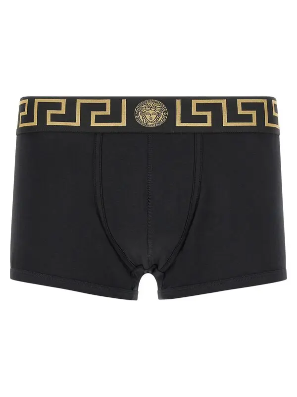 Versace 2-pack Boxer Trunk 'greca' Pattern - Black